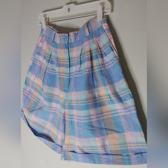 Sergio Valento | Shorts | Vintage Sergio Valente Pastel Plaid High ...